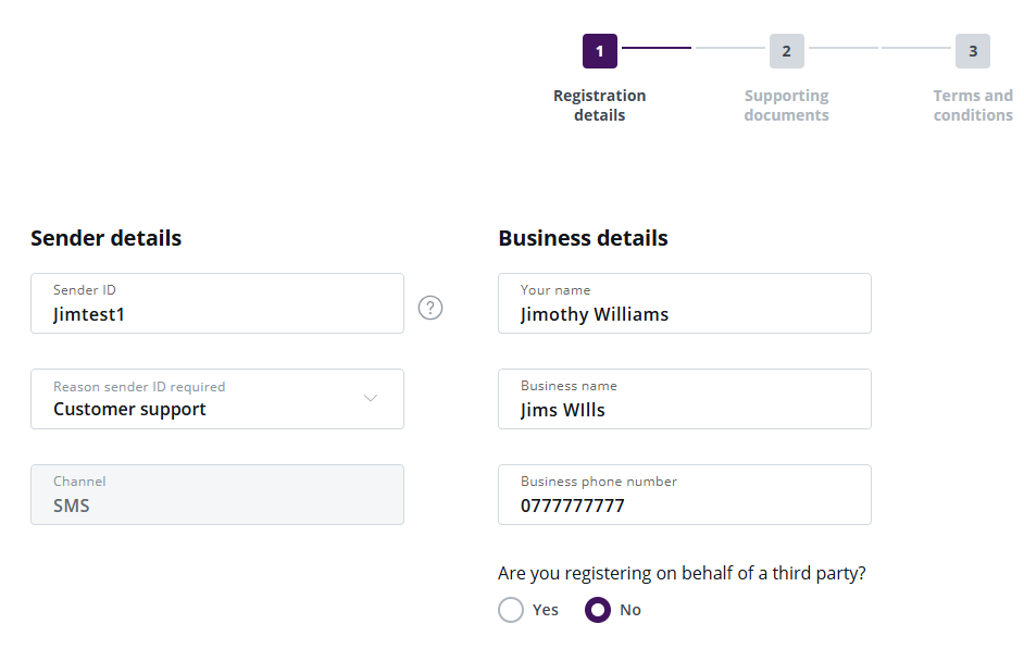 Sender Settings - Sender ID Registration - Esendex Support UK